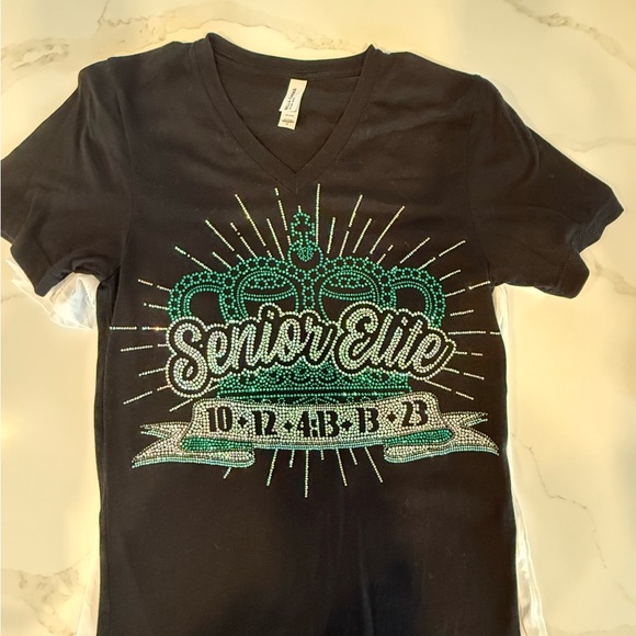 Tops | Bling Black Senior Elite Crown Tshirt | Poshmark